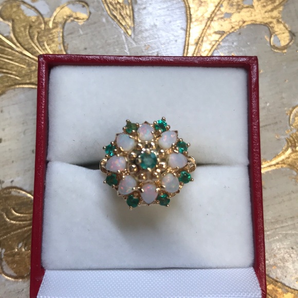 Franklin Mint | Jewelry | Franklin Mint 4k Emeralds Opals Gold Ring ...